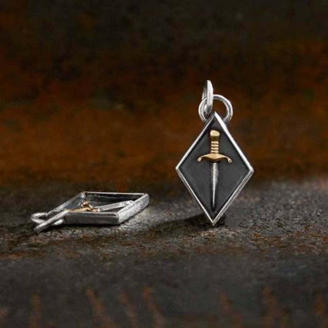 Mixed Metal Mini Dagger Sword Shadow Box Charm Medival World Pendant - Etsy