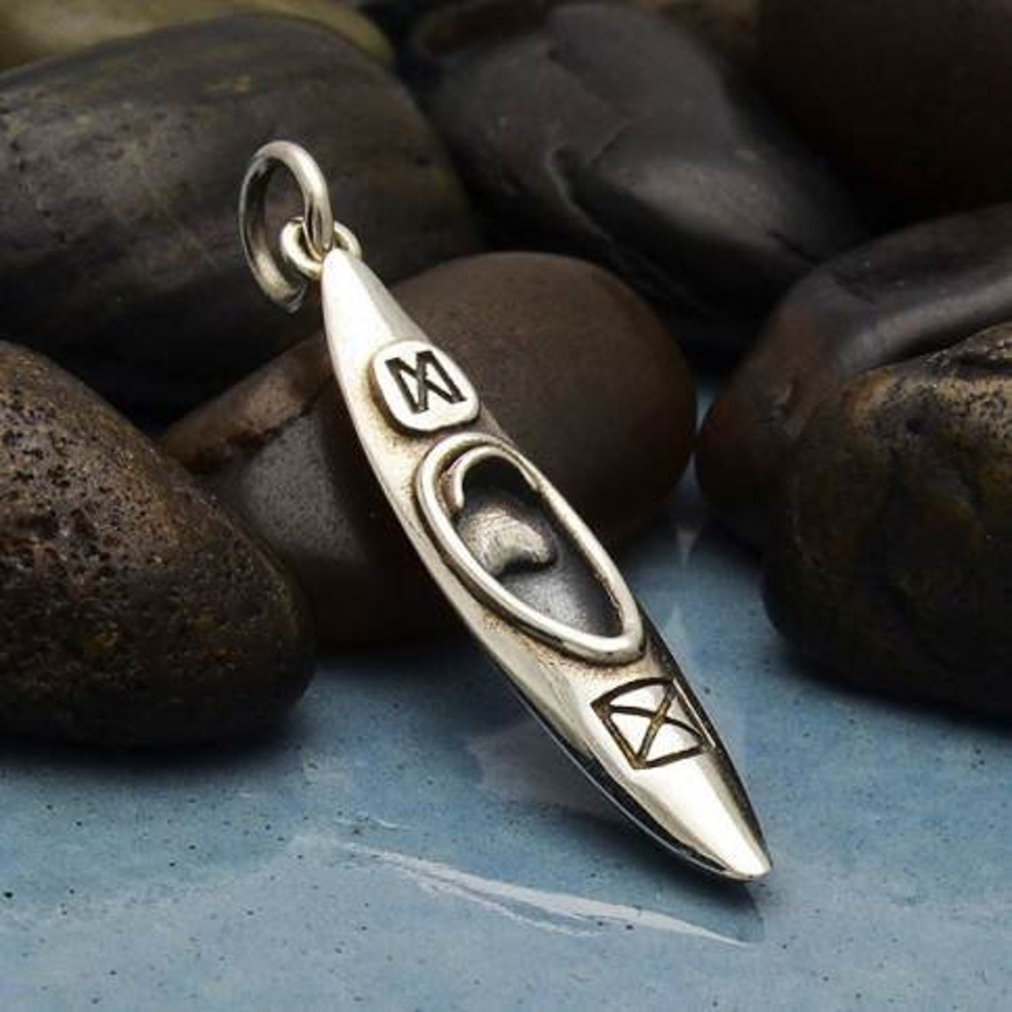 Sterling Silver Kayak Charm Water, Lake Kayaking, Paddling, Kayak ...