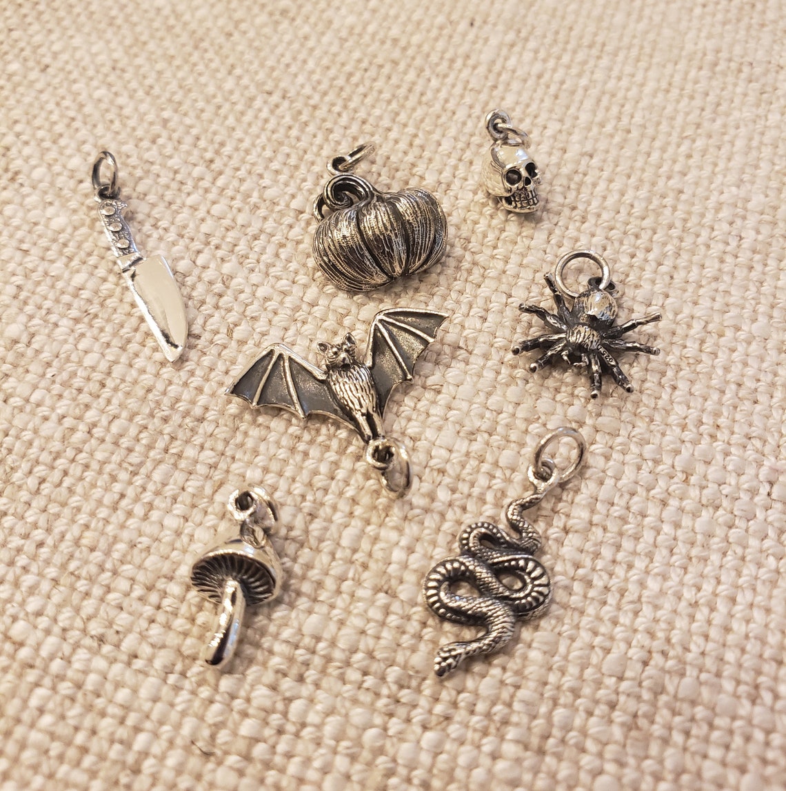 Small Sterling Silver Spider Charm Insect Bug Charms, Halloween ...