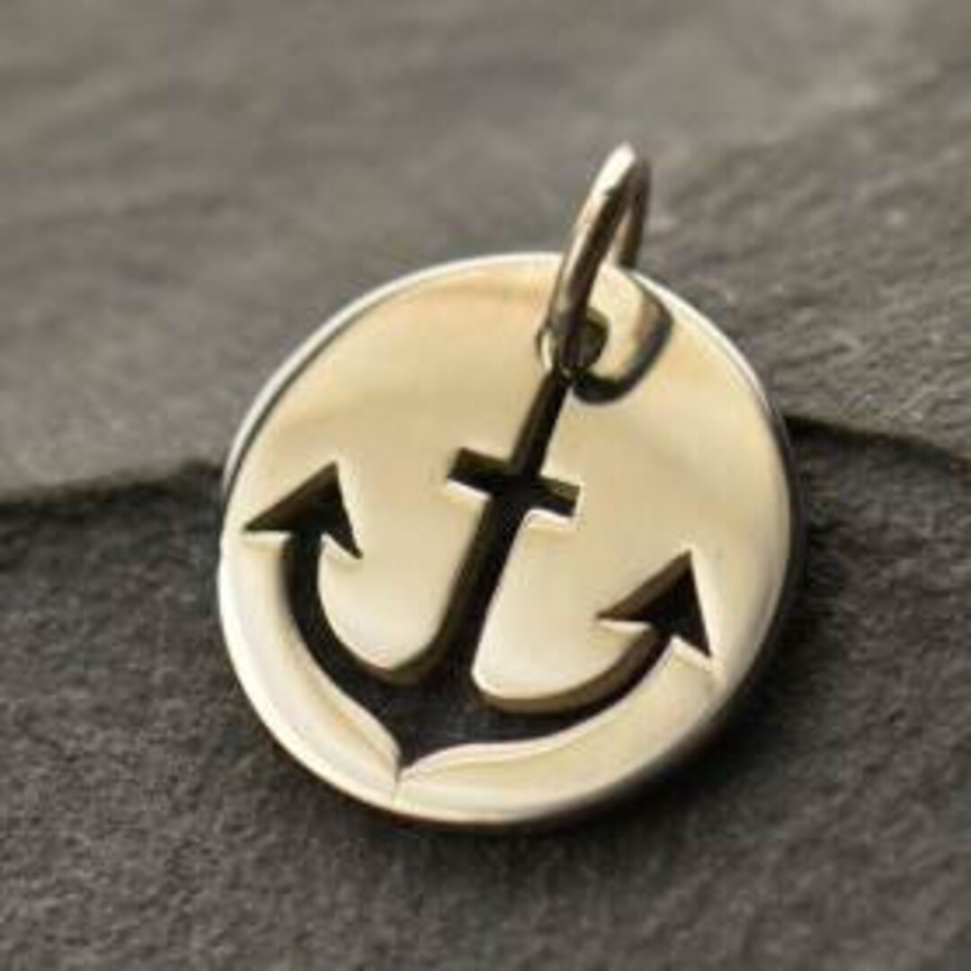 Sterling Silver Cutout Anchor Disk., Ocean Pendant Collection, Nautical ...