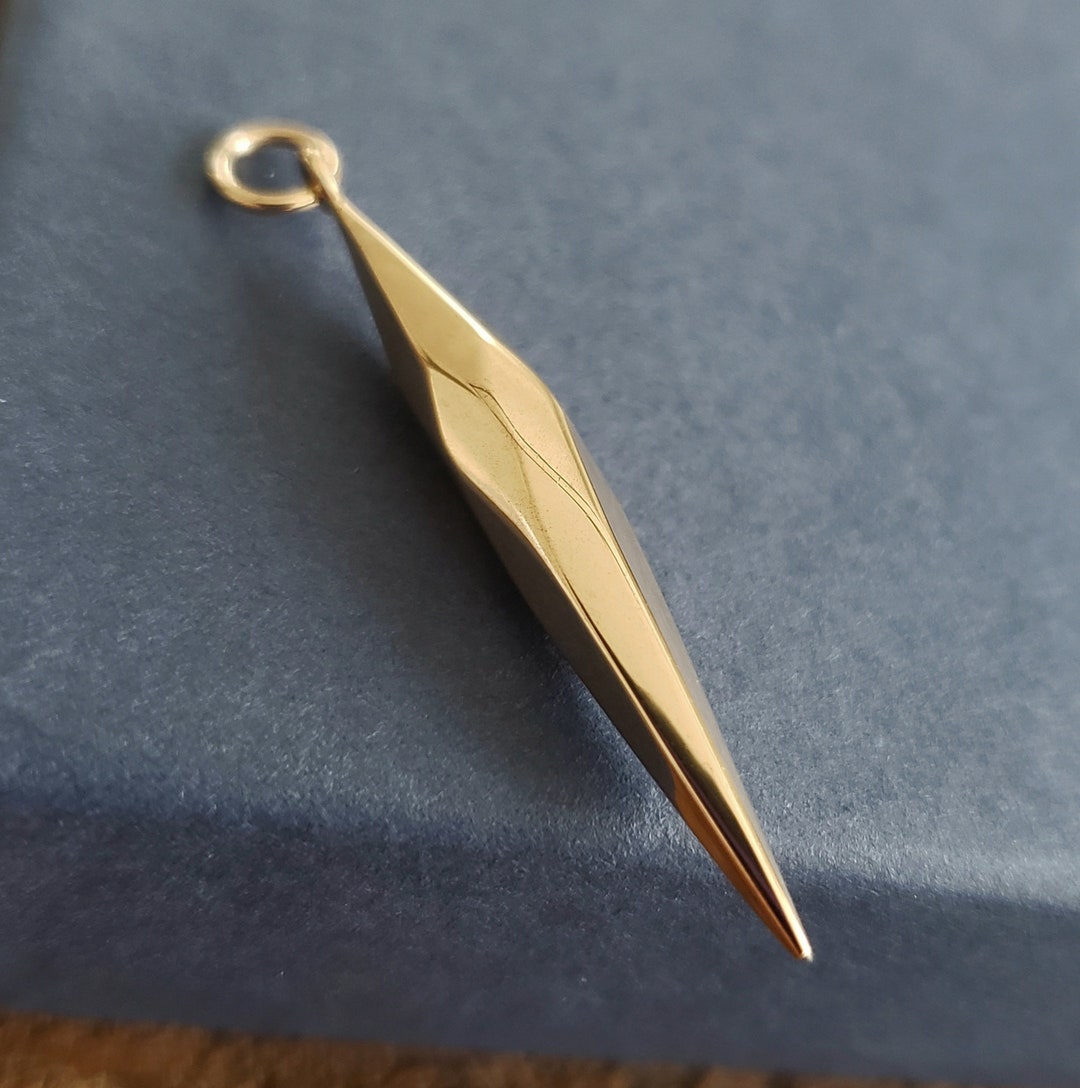 Large Spike Charm Pendant Bronze Sterling Silver - Etsy