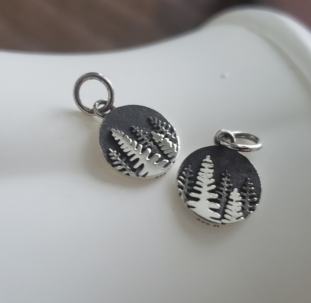 Tiny Mini Sterling Silver Layered Pine Tree Charm Nature Lover ...
