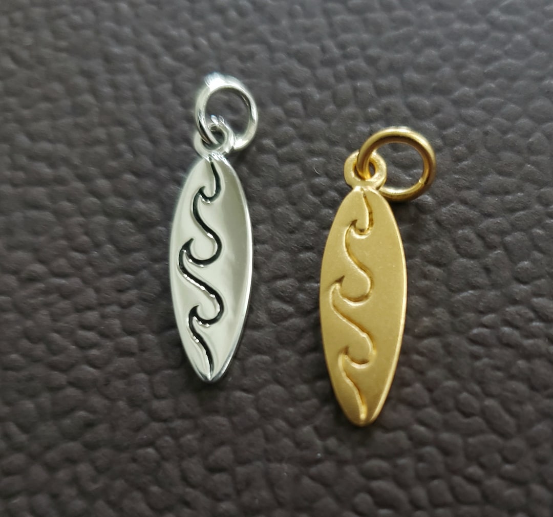 Sterling Silver Surfboard Charm Water Sports, Beach Ocean Surfer ...