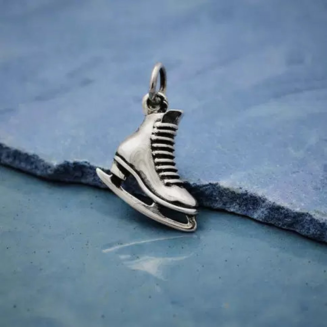 Sterling Silver Ice Skate Charm, Winter Sports Ice Skating Jewelry ...