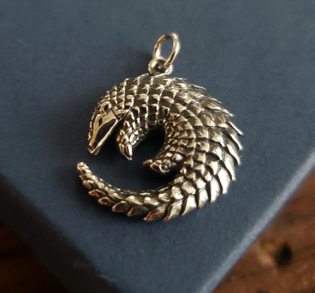 Sterling Silver Pangolin Charm Animal Quirky Critter Pendant - Etsy