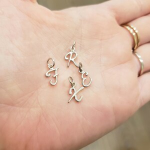 Sterling Silver Script Letter Charms Personlized Initial Jewelry Supply ...