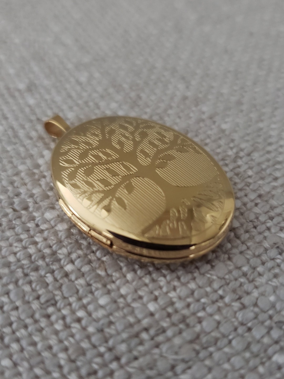 14k Gold Filled Oval Tree of Life Locket Pendant Picture Photo Included ...