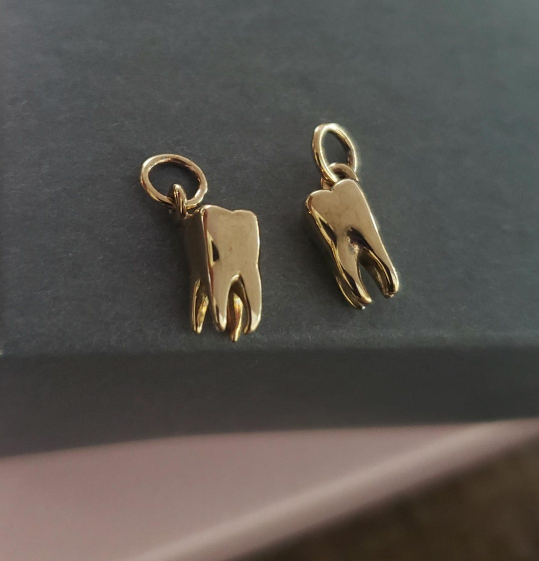 Golden Bronze Realistic Tooth Charm, Tooth Fairy Teeth of Wisdom Candy ...