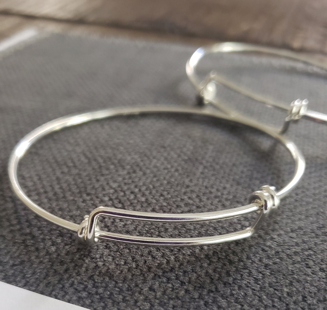 Sterling Silver Expandable Bangle Two Sizes, Easy on off Bangle, Diy ...