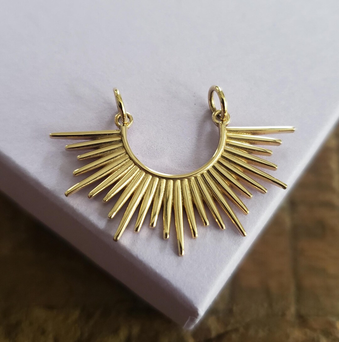 Bronze Sunburst Spike Pendant Festoon Warmth of Sun Charm Sunlight ...