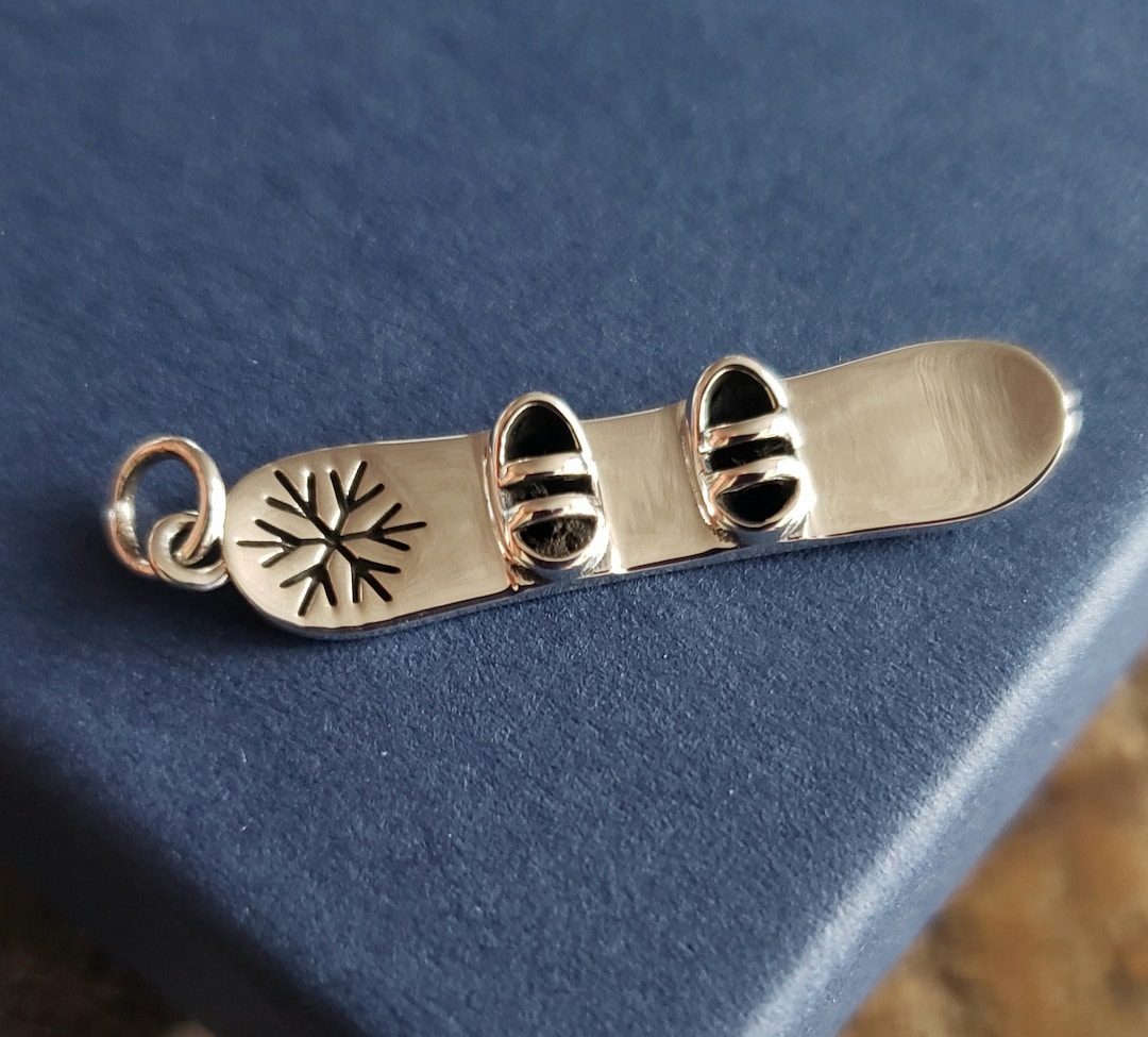 Sterling Silver Snowboard Charm Winter Sports Jewelry Charm, Winter ...