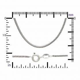 925 Sterling Silver Fancy Round Foxtail Chain, Layered Finished ...