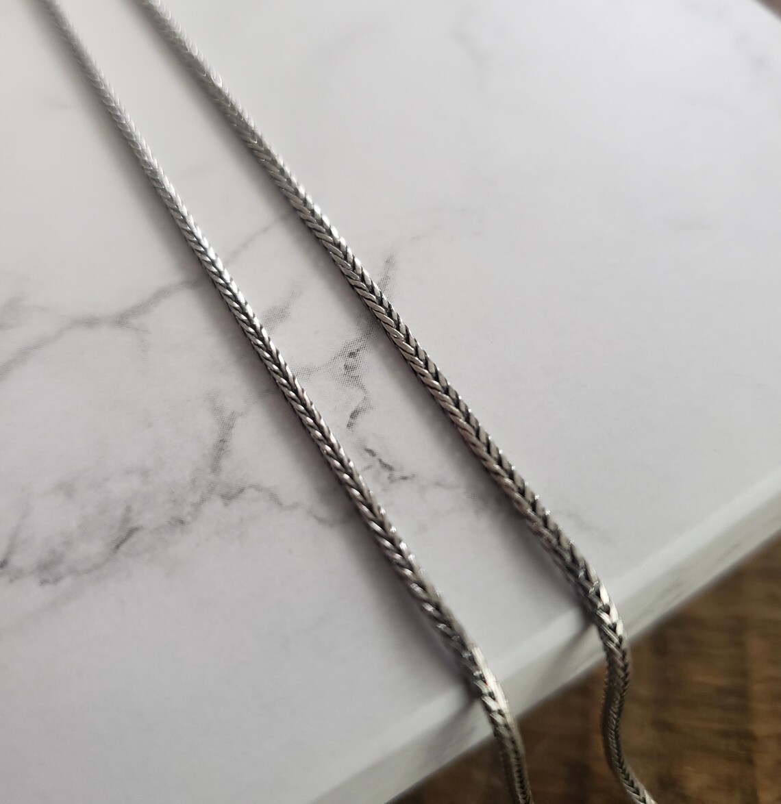 925 Sterling Silver Fancy Round Foxtail Chain, Layered Finished ...