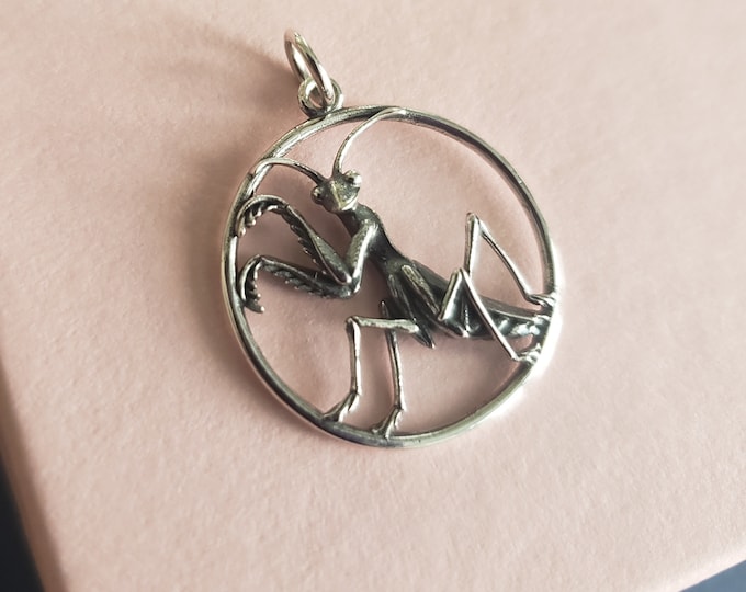 Tiny Praying Mantis Necklace Tiny Sterling Silver Praying Mantis Charm ...