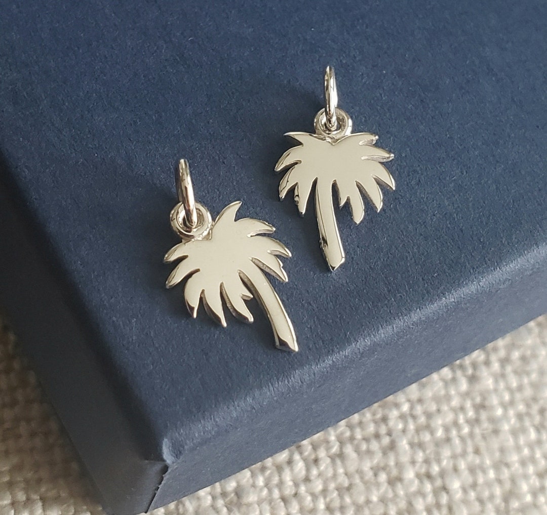 Sterling Silver Cutout Palm Tree Charm Tropical Beach Ocean Jewelry ...