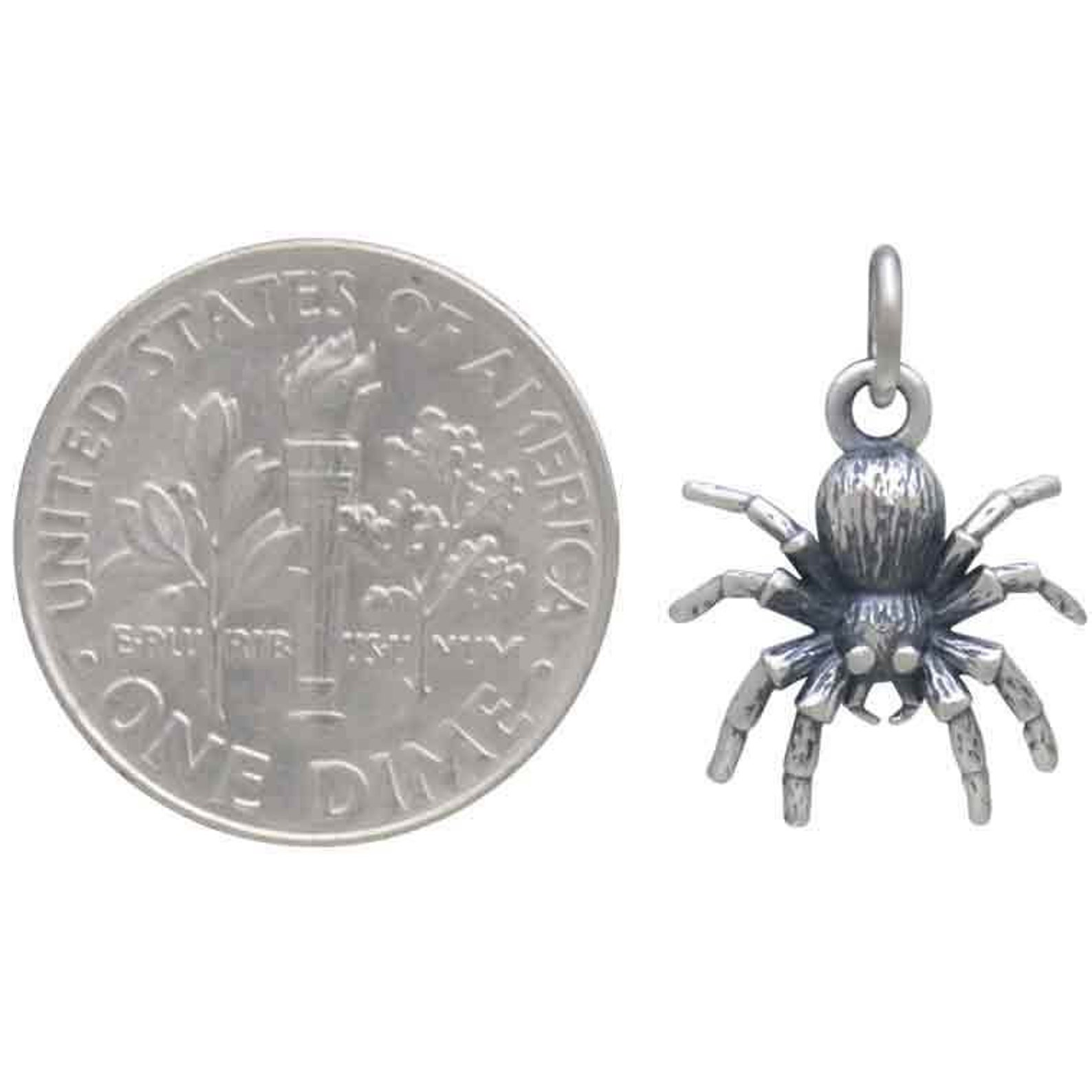 Small Sterling Silver Spider Charm Insect Bug Charms, Halloween ...