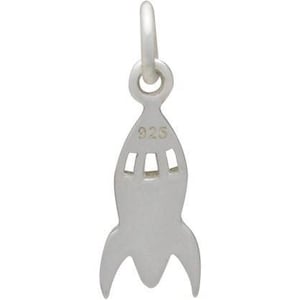 Rocket Ship Flat Charm Sterling Silver - Etsy