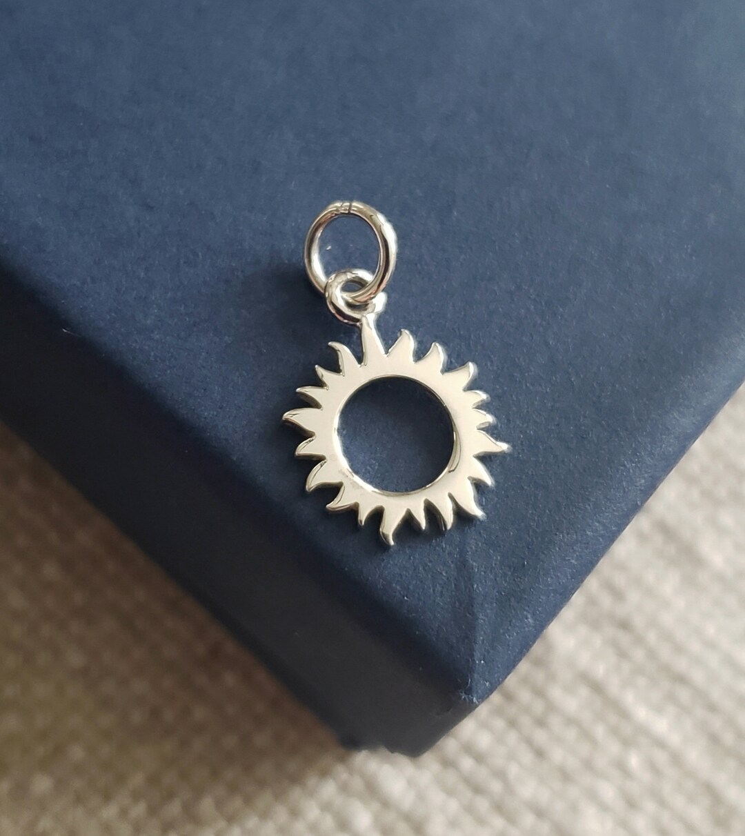 Small Size Sterling Silver Solar Eclipse Charm Pendant - Etsy