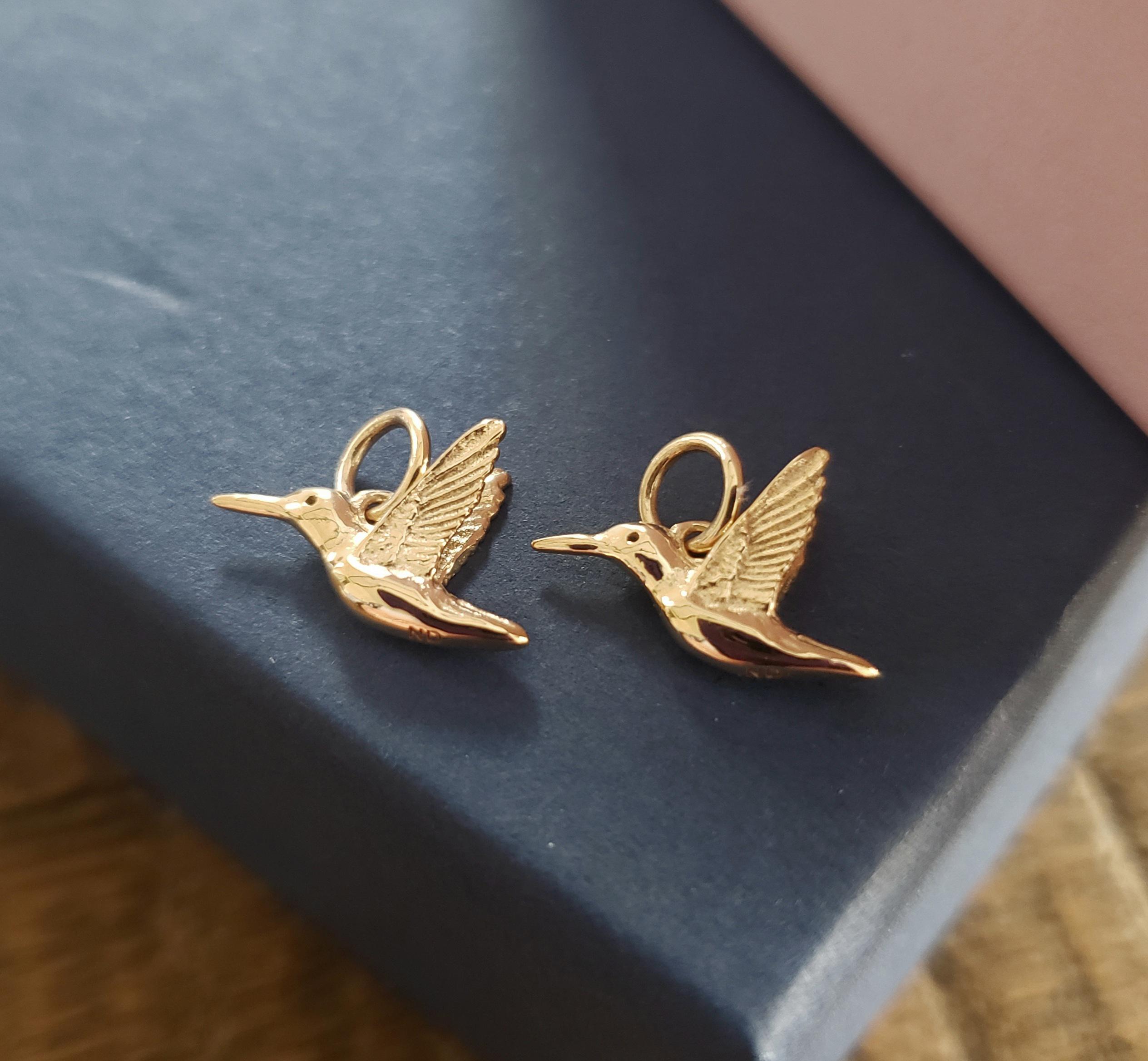 Bronze Tiny 3d Hummingbird Charm. Hummingbird Pendant, Botanical ...