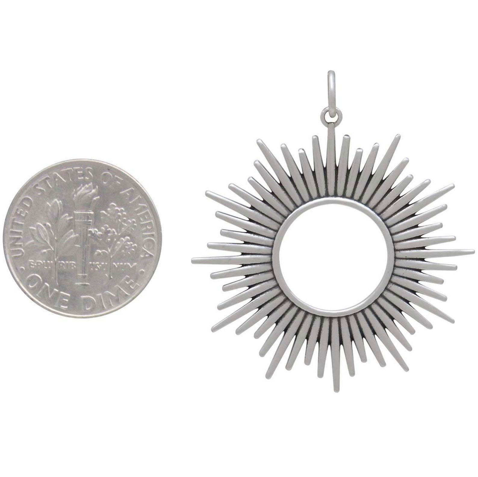 Bronze Gold Spikey Sun Pendant, Warmth of Sun Charm Sunlight Sunburst ...