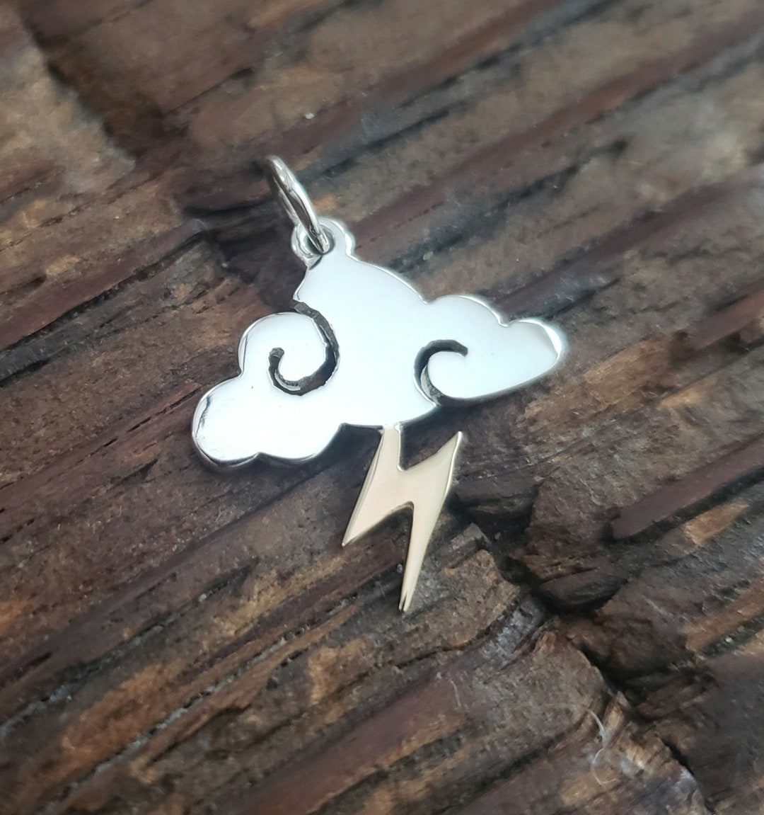 Sterling Silver Small Cloud Charm, Mood, Sky, Weather Related Pendant ...