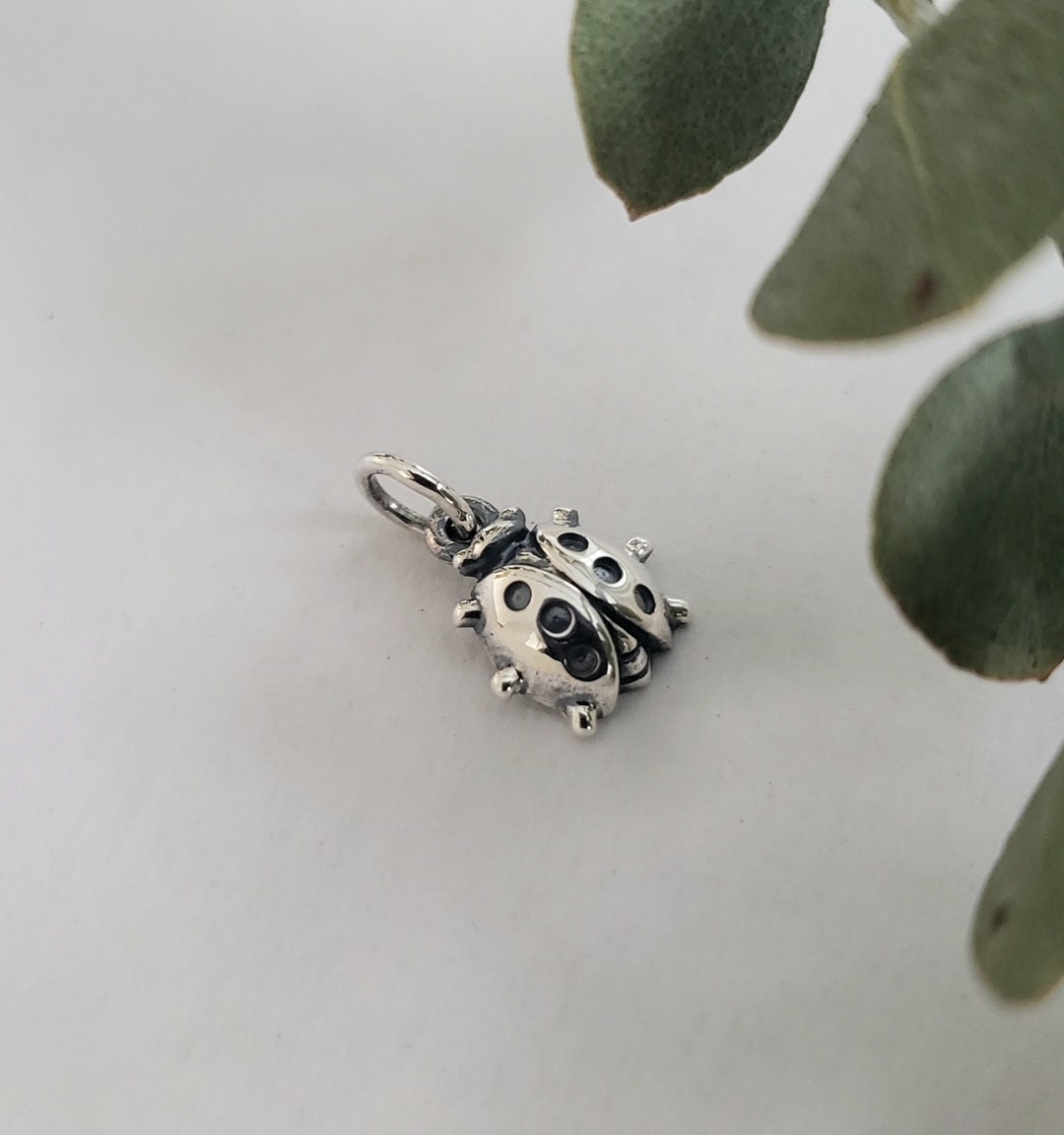 Sterling Silver Ladybug Charm, Tiny Insect Bug Charms, Lucky Charm - Etsy