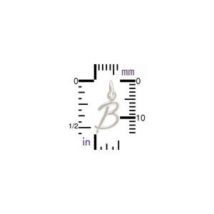 Sterling Silver Script Letter Charms Personlized Initial Jewelry Supply ...