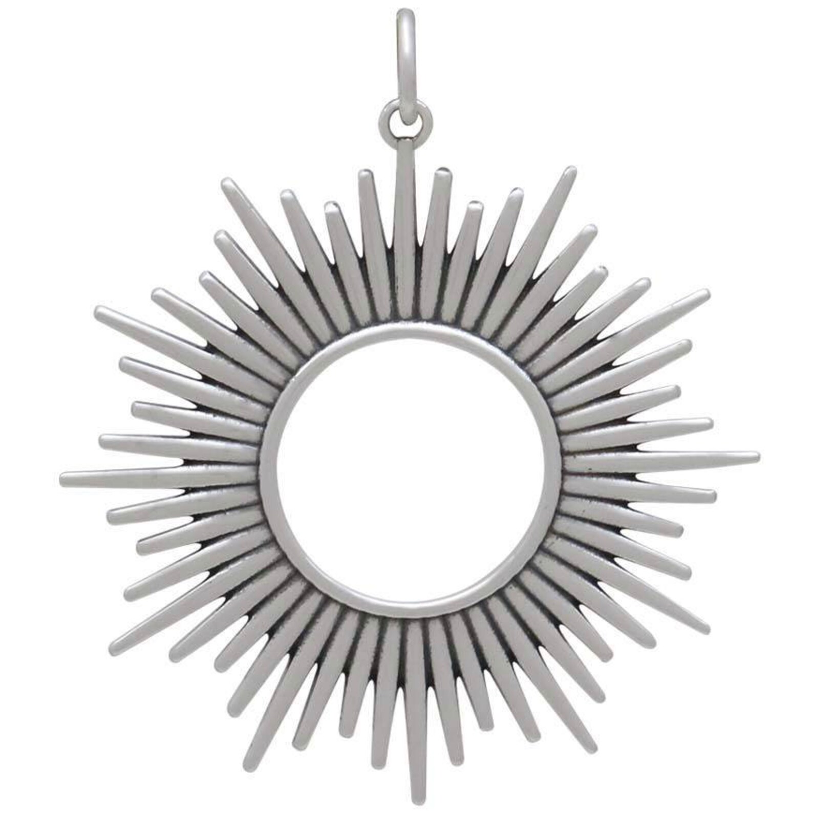Bronze Gold Spikey Sun Pendant, Warmth of Sun Charm Sunlight Sunburst ...