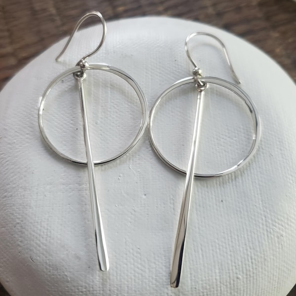 Silver Line Earrings - Etsy
