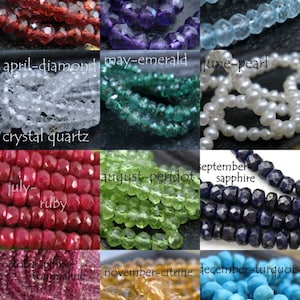 Three Stacked Tiny Gemstone Dangle Charm, Birthstone Rondelle Teeny ...