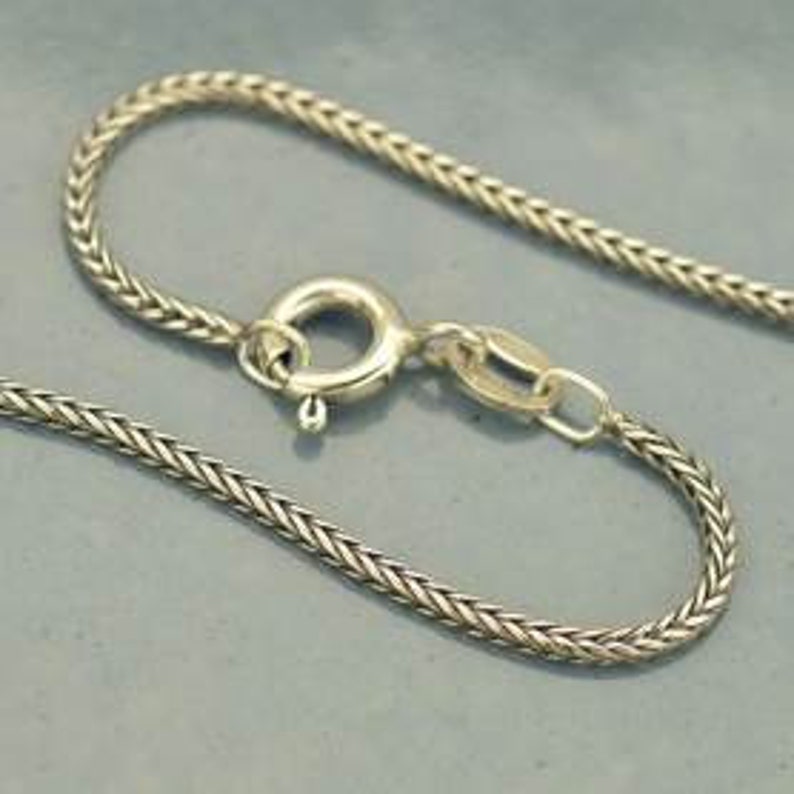 925 Sterling Silver Fancy Round Foxtail Chain, Layered Finished ...