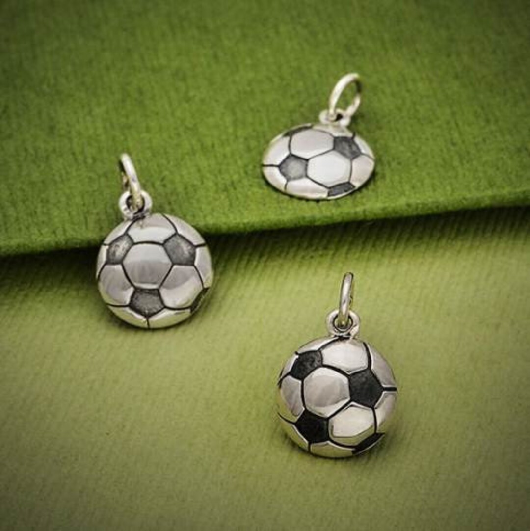 Sterling Silver Soccer Ball Charm Team Sports Jewelry, Sports Mom Gift ...