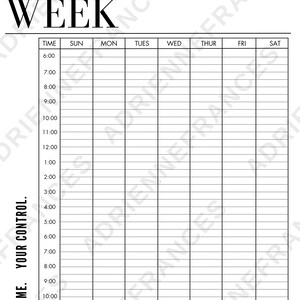 Weekly Time Block Template - Etsy