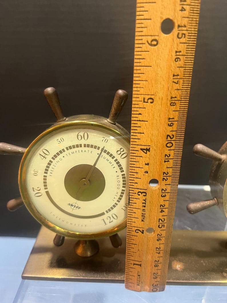 Vintage Rare Brass Swift and Anderson Captain's Ships Wheel Weather ...