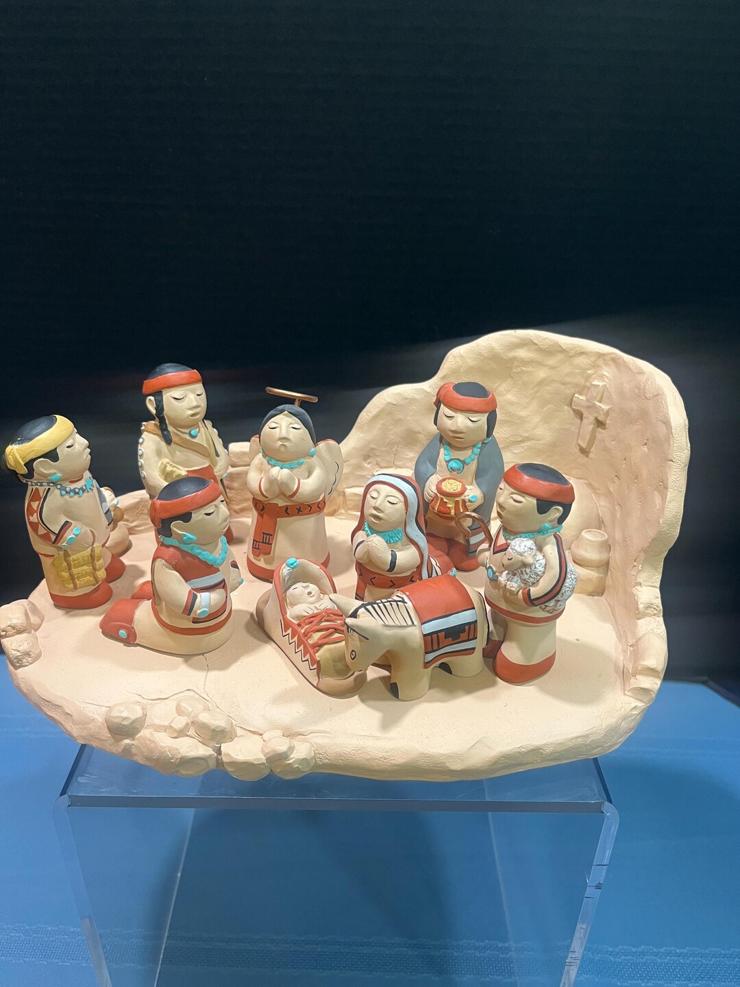 Vintage 1986 Tucson Artist Cleo Teissedre 10 Piece Storyteller Nativity ...