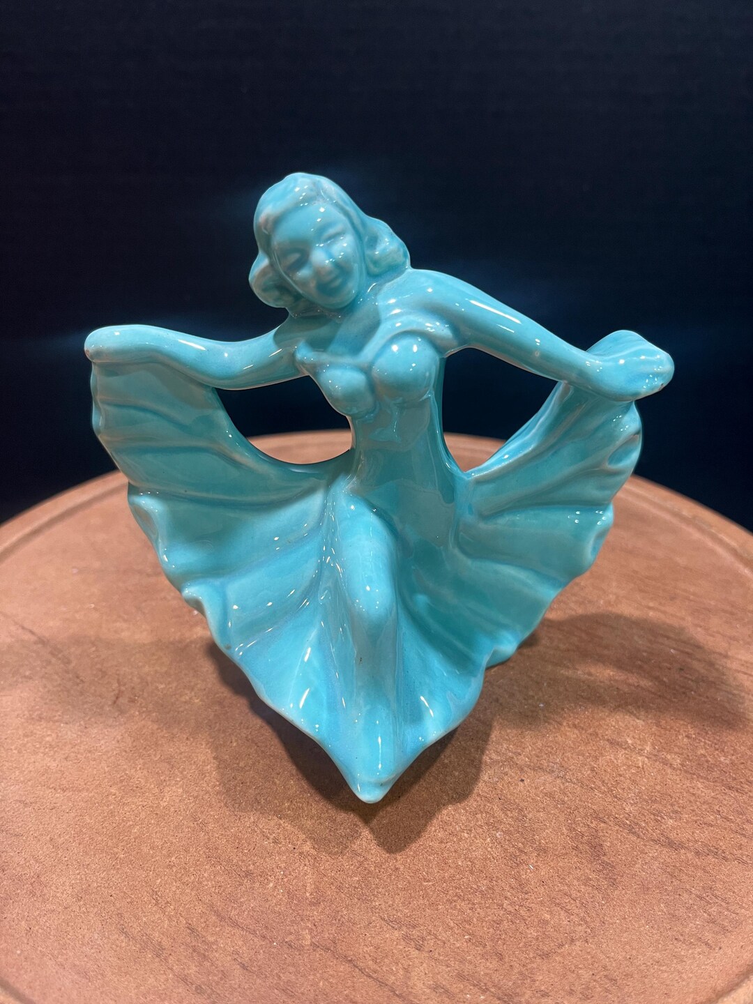Vintage California Pottery - Walker Pottery Aqua Blue Dancing Lady ...