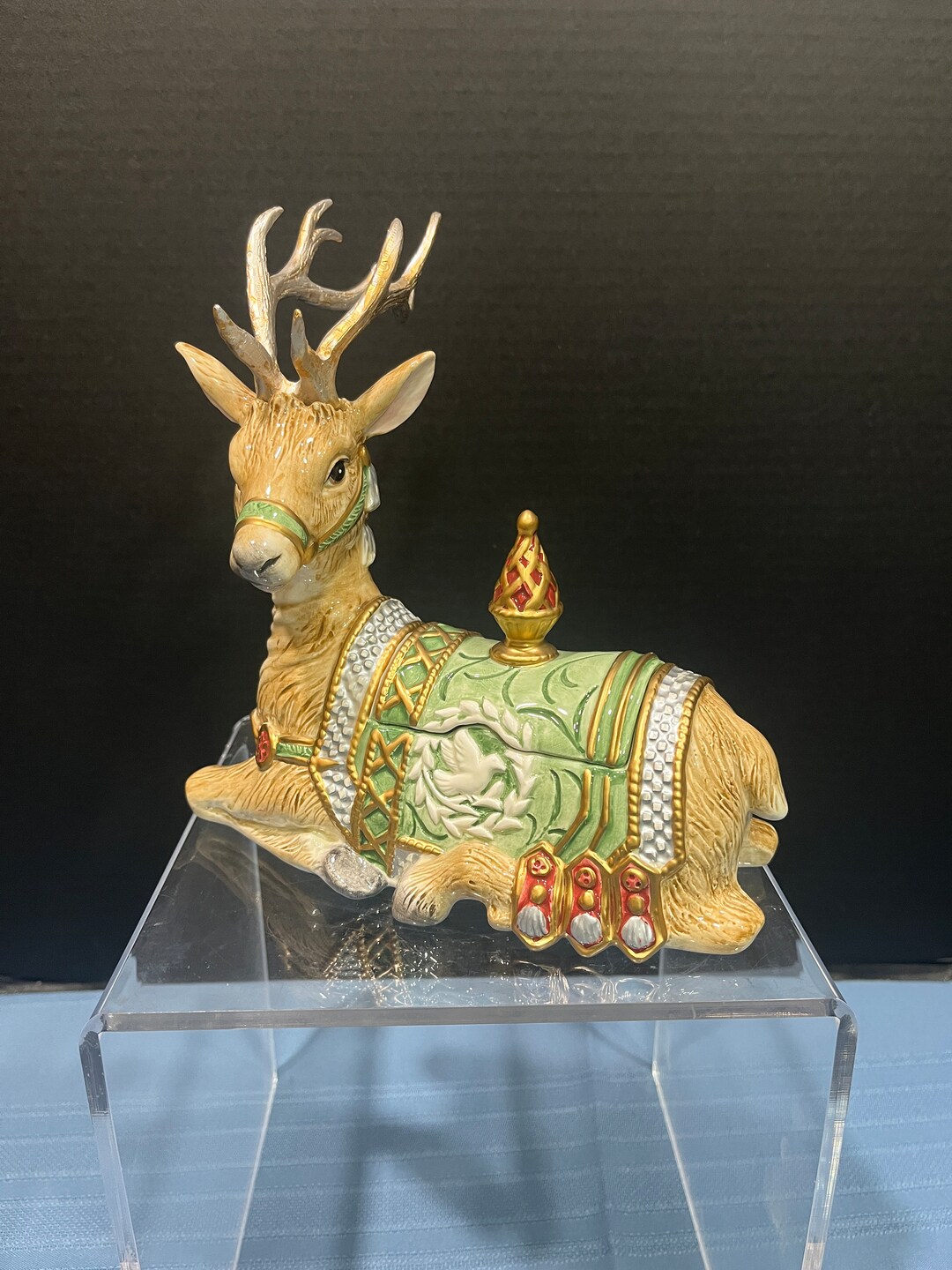 Vintage Fitz and Floyd Gregorian Deer Holiday or Everyday Lidded Candy ...