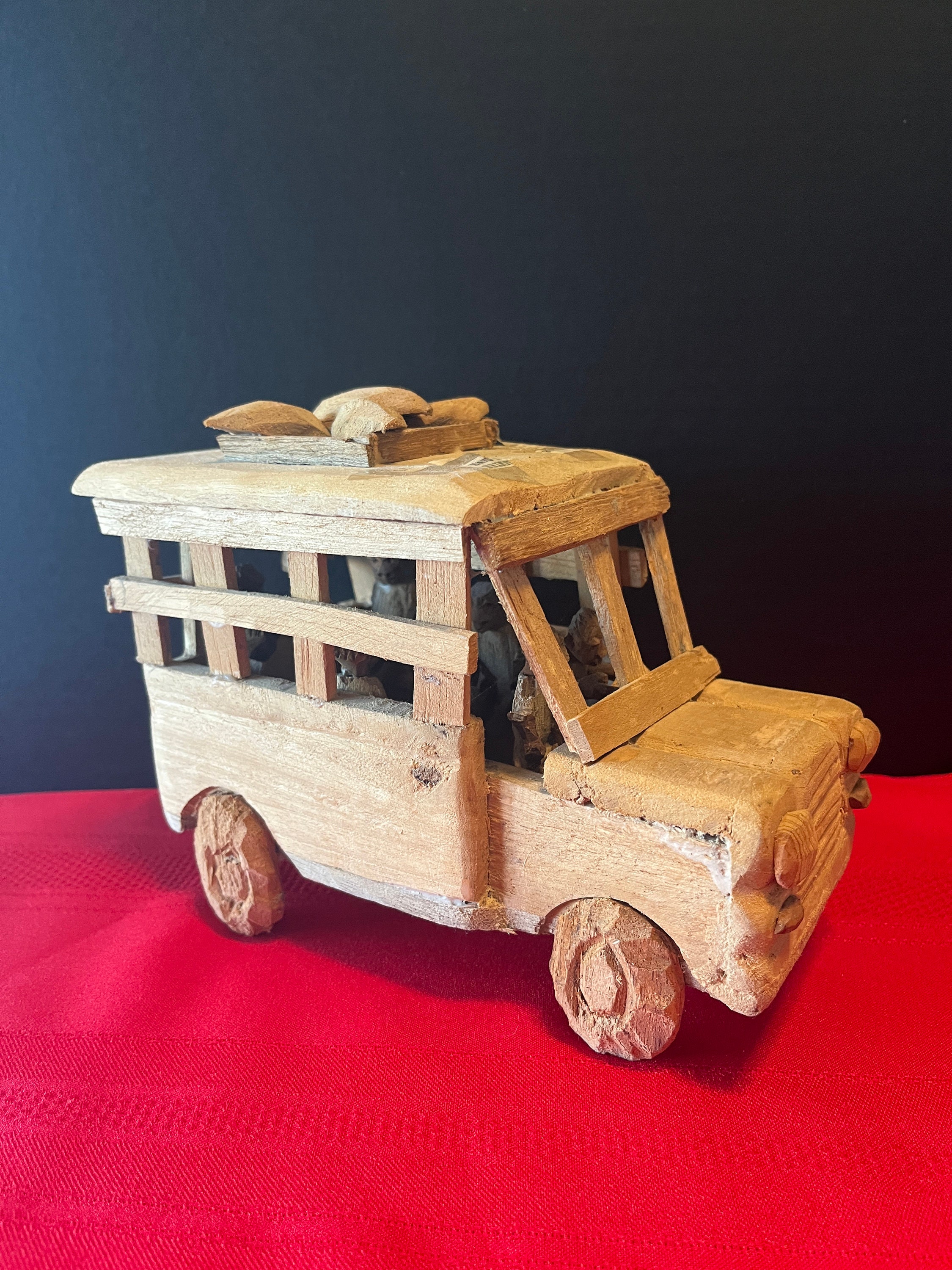 Vintage African Hand-carved Wooden Bus - Folk Art - Etsy