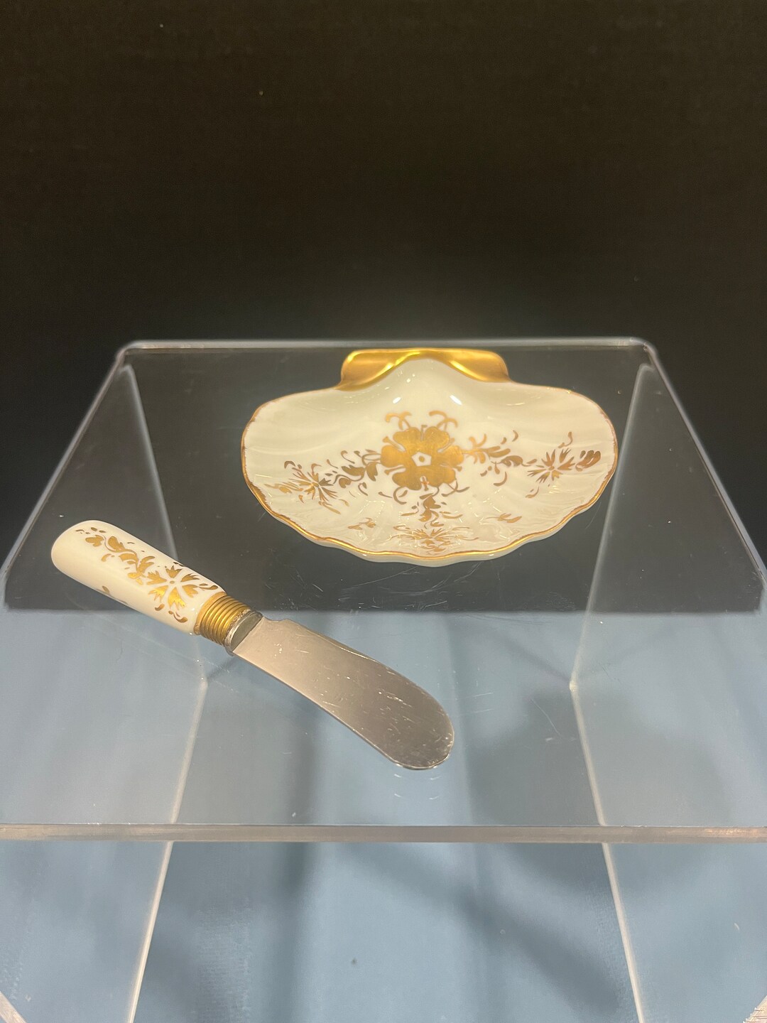 Vintage Limoges French Porcelain Shell Tableside Butter Dish or Spread ...