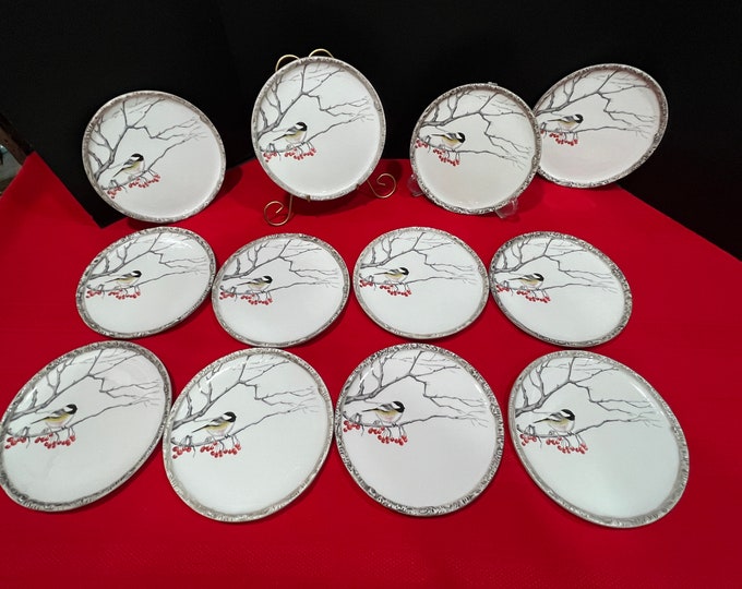 Vintage VERY RARE Global Design Connections Winter Chickadee Salad ...