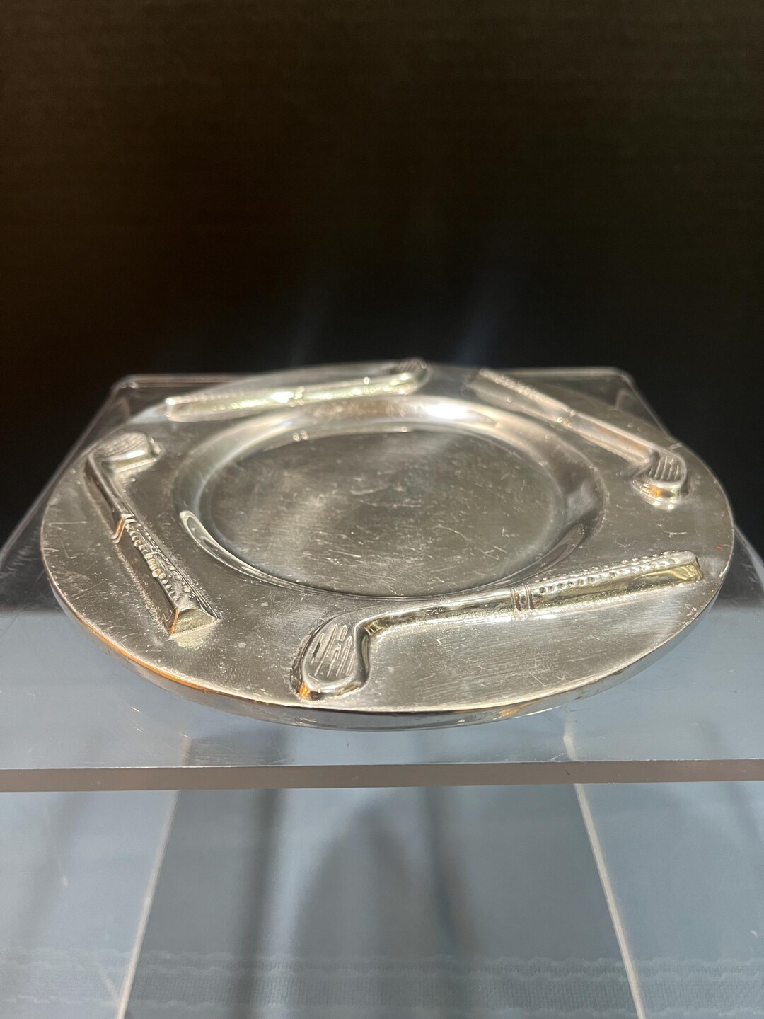 Vintage Polished Pewter Golf Ironsdresser Trinket Dish or Small Pewter ...