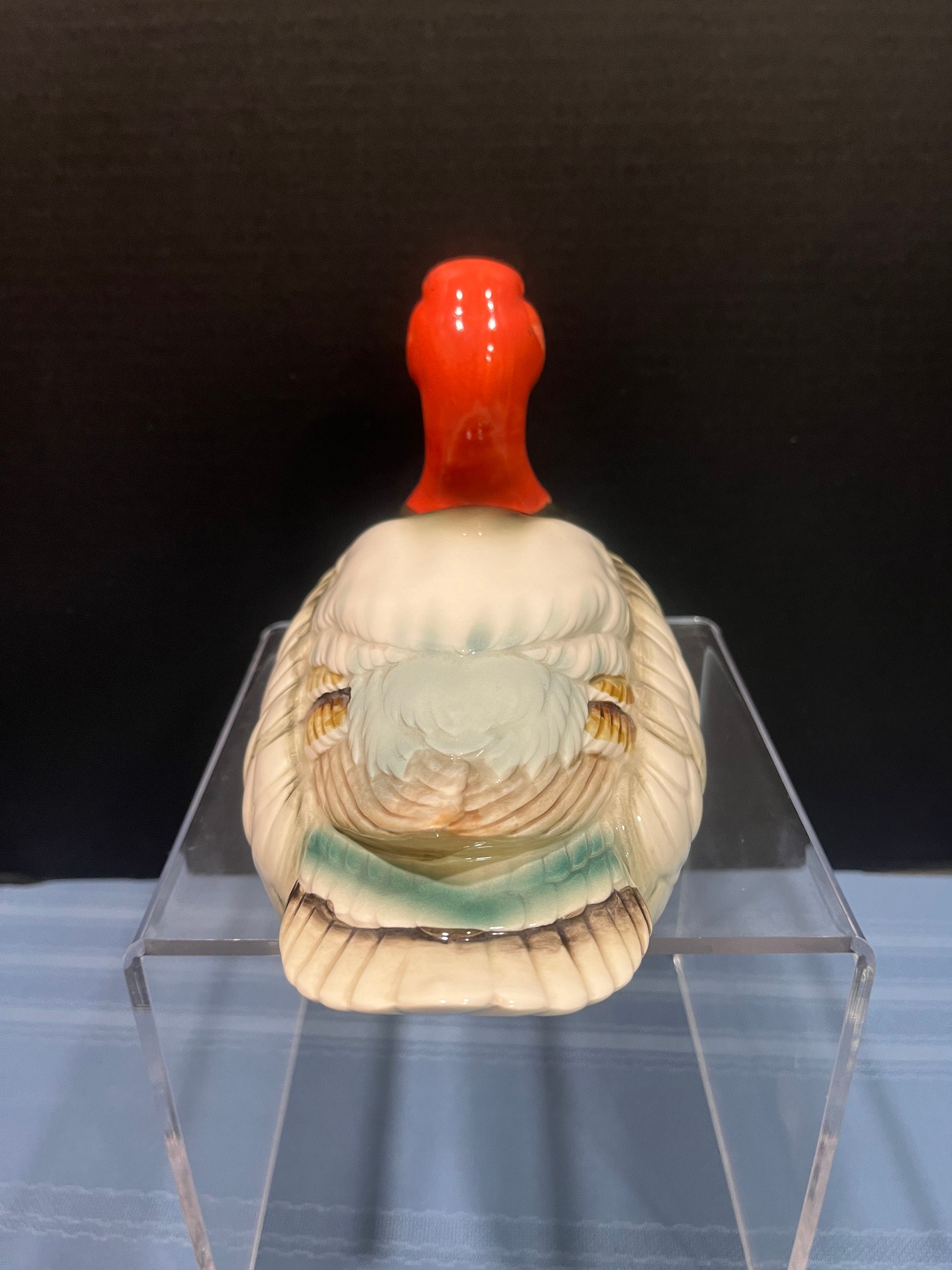 Vintage Andrea by Sadek Large Ceramic Red Head and Blue Tail Feathers ...