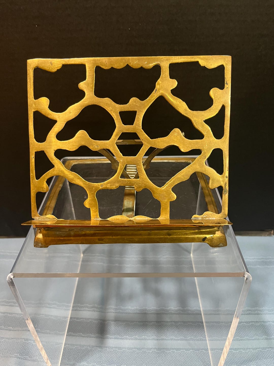 Vintage Solid Brass Book Stand Adjustable Ornate Design Sheet Music ...