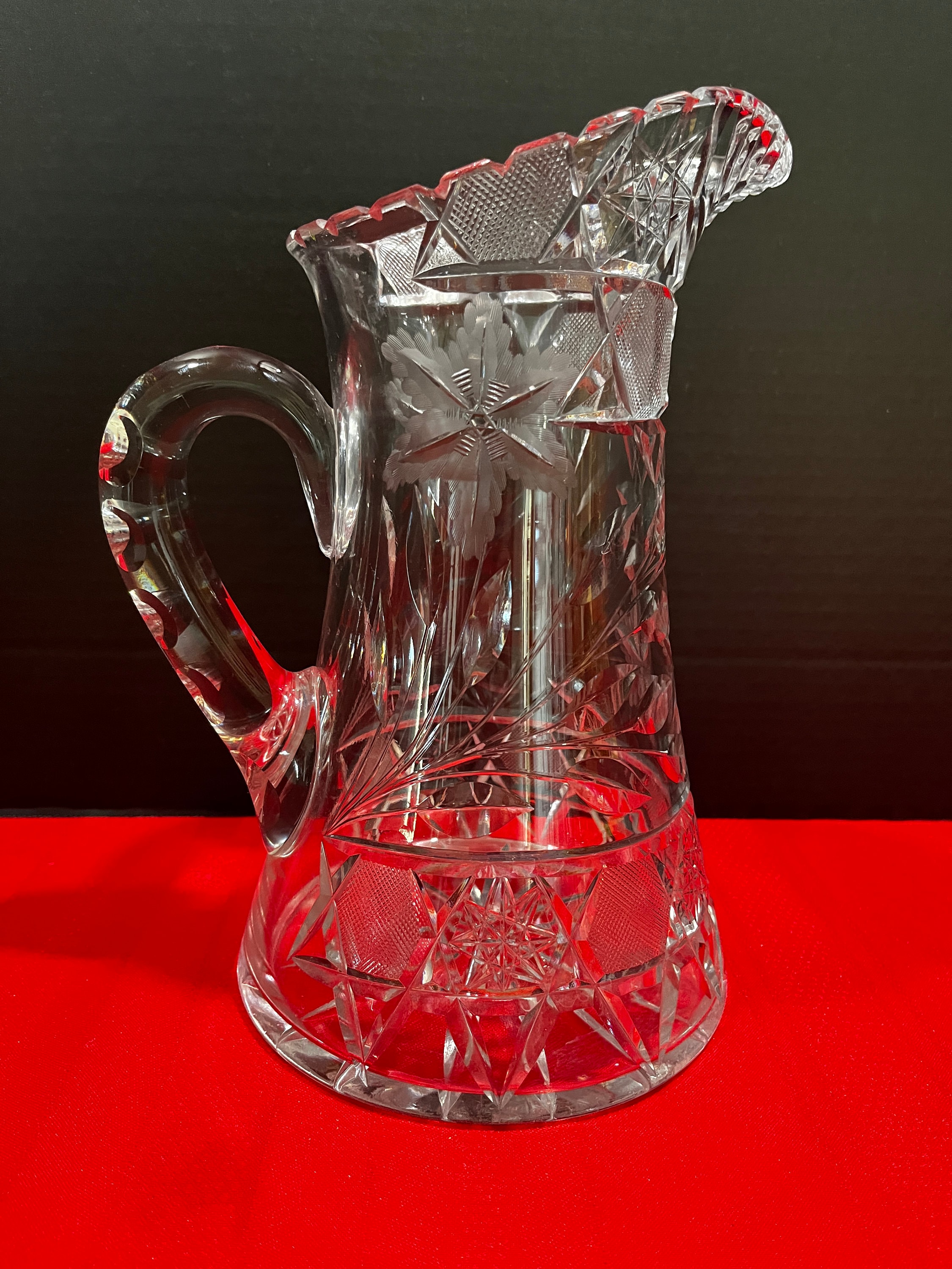 Vintage American Brilliant Period Cut Class Pitcher Hobstars and ...
