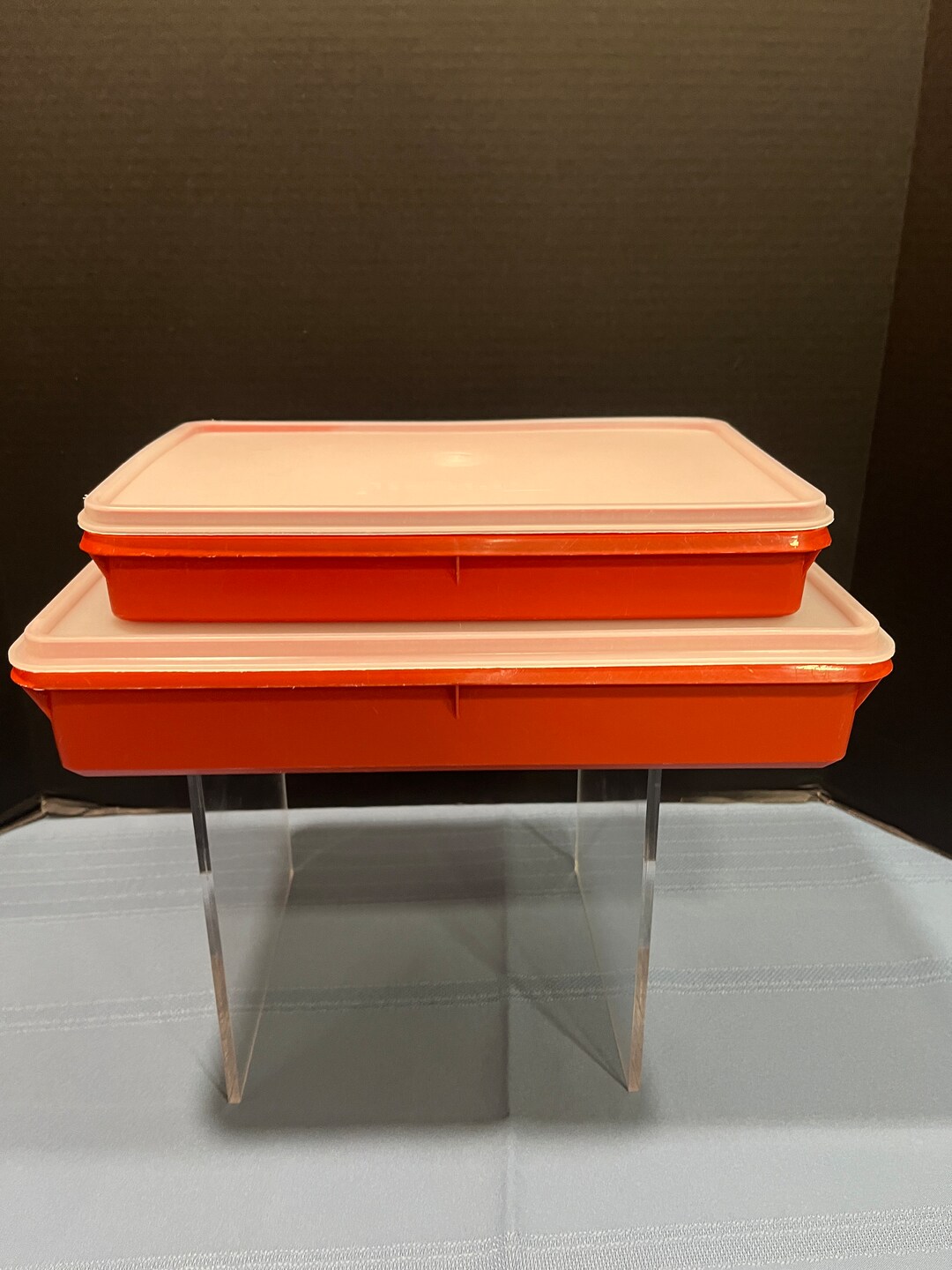 Vintage Set of 2 Tupperware Paprika Lidded Storage Containers or Deli ...