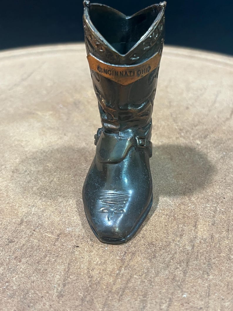 Vintage Cincinnati, Ohio Copper Cowboy Boot Toothpick Holder ...