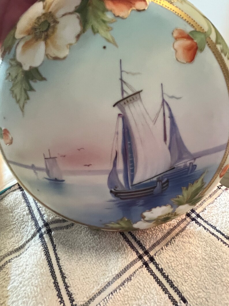 Vintage Porcelain Lidded Trinket Dish - Etsy