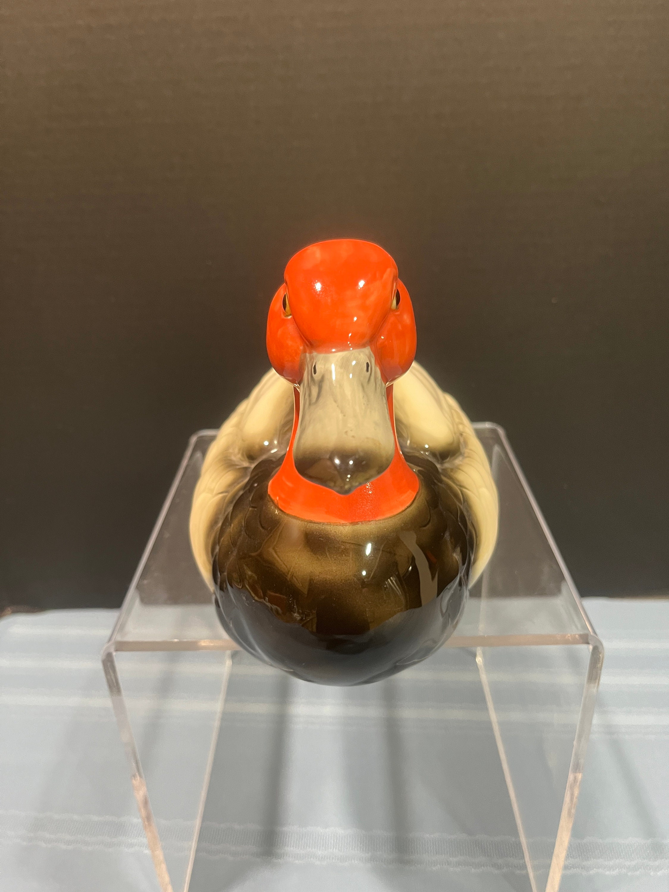 Vintage Andrea by Sadek Large Ceramic Red Head and Blue Tail Feathers ...