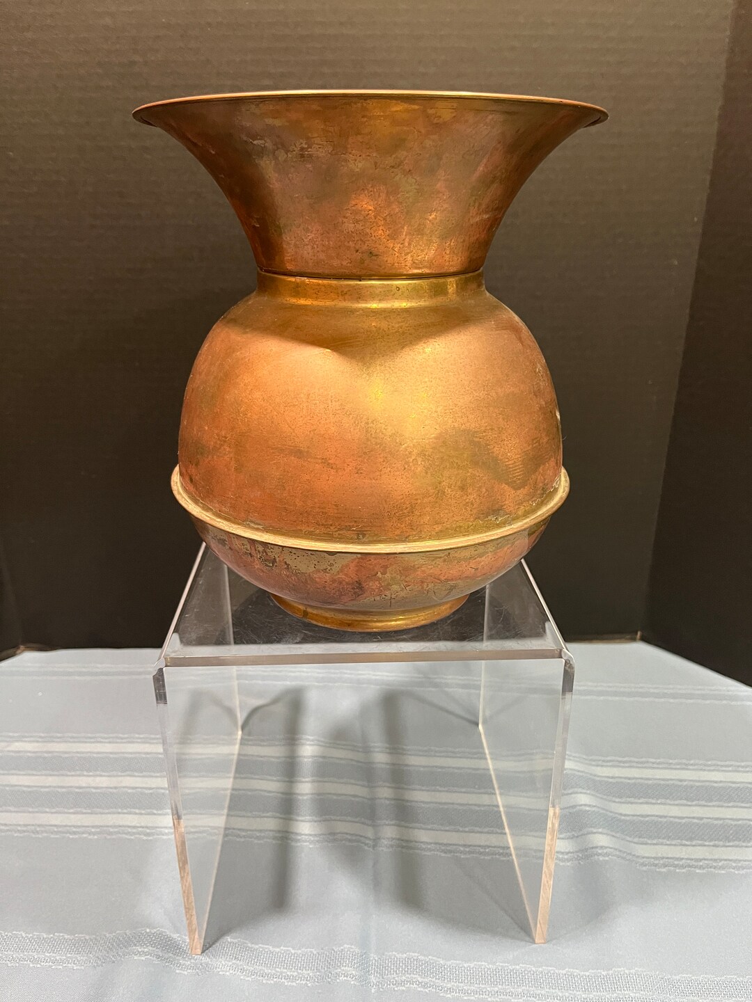 Vintage Large Heavy Copper Spittoon Patina - Etsy