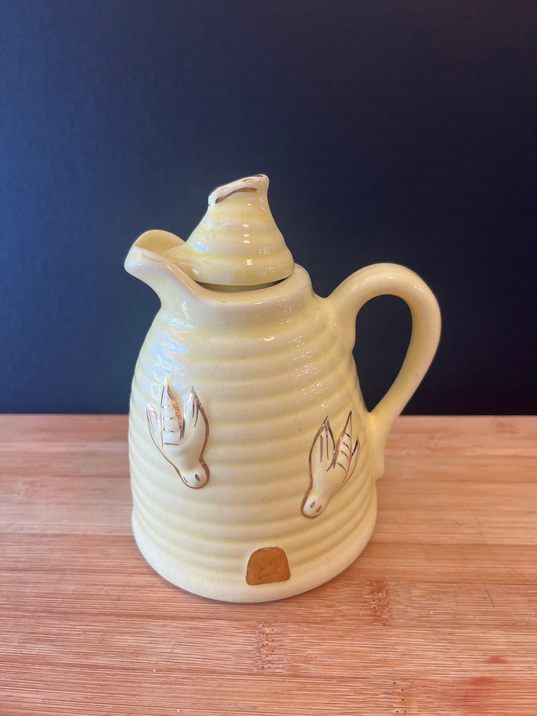 Vintage Beehive Yellow Lidded Pot or Pitcher - Etsy